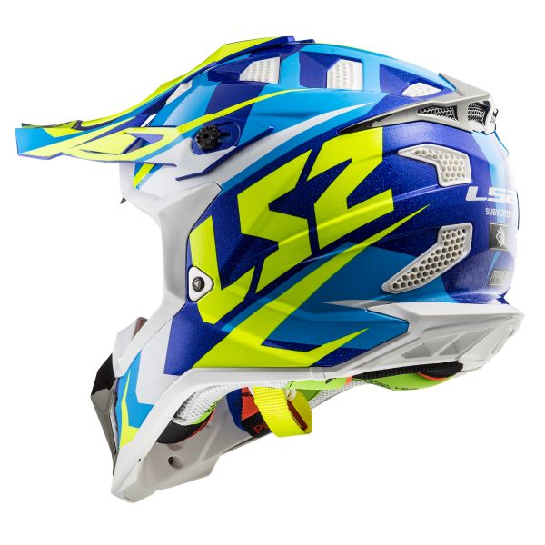 Helmet LS2 Subverter Nimble White Blue Yellow MX470 at the best price ...