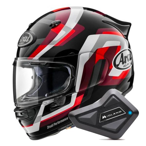 Pack Helmet + Intercom Systems : Arai Quantic Snake Red + Kit Bluetooth ...