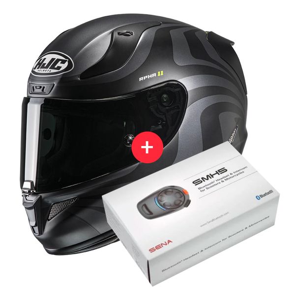 Pack Helmet + Intercom Systems : HJC RPHA 11 Eldon MC5SF + Bluetooth ...