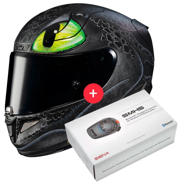 Pack Helmet + Intercom Systems : HJC RPHA 11 Toothless Universal ...