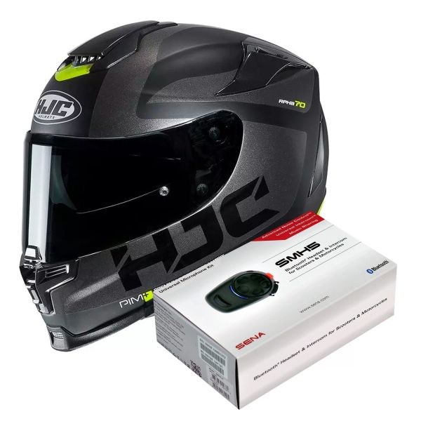 Pack Helmet + Intercom Systems : HJC RPHA 70 Balius MC5SF + Bluetooth ...