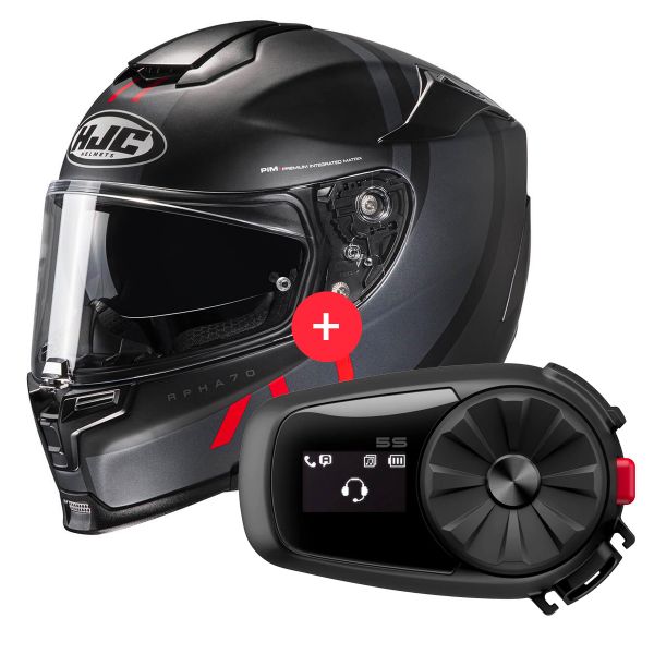 Pack Helmet + Intercom Systems : HJC RPHA 70 Paika MC1SF + Kit ...