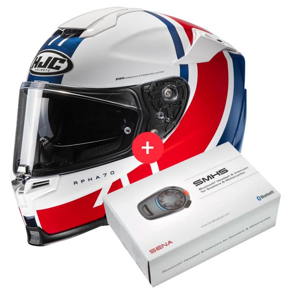 Pack Helmet + Intercom Systems : HJC RPHA 70 Paika MC21 + Bluetooth Kit ...