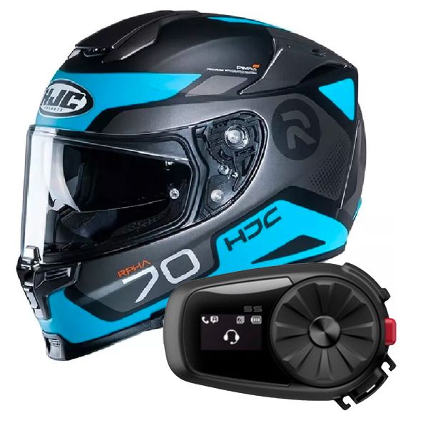Pack Helmet + Intercom Systems : HJC RPHA 70 Shuky MC4SF + Kit ...
