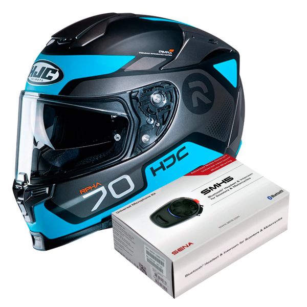 Pack Helmet + Intercom Systems : HJC RPHA 70 Shuky MC4SF + Bluetooth Kit SMH5 Solo | iCasque.co.uk