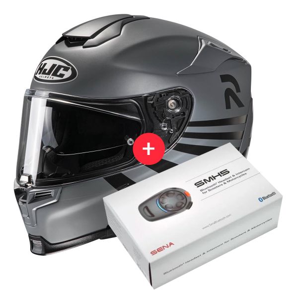Pack Helmet + Intercom Systems : HJC RPHA 70 Stipe MC5SF + Bluetooth ...