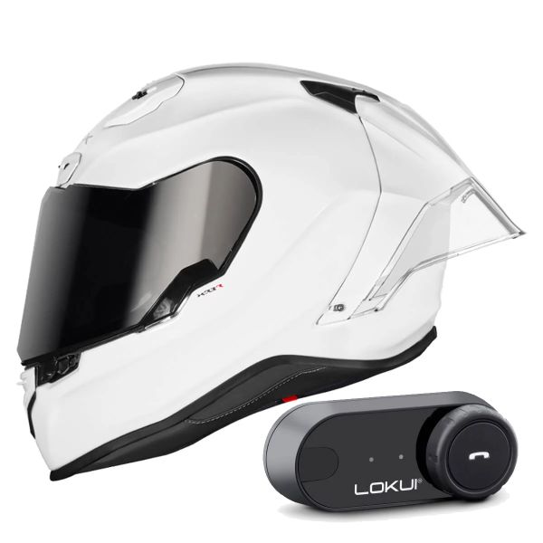 Pack Helmet + Intercom Systems : Nexx X.R3R White + Bluetooth Kit Lokui ...