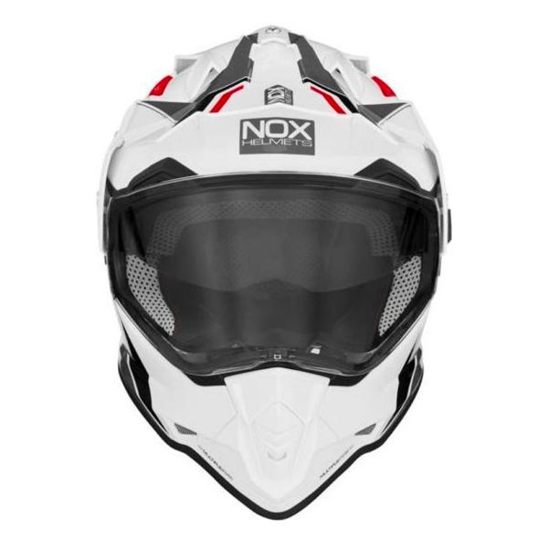 Helmet NOX N312 Block White Red in stock | iCasque.co.uk