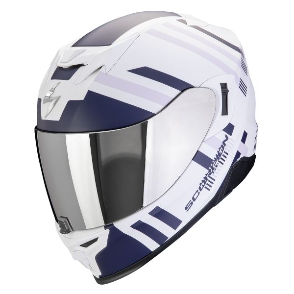Helmet Scorpion Exo 520 Evo Air Banshee Matt White Blue Purple in stock iCasque