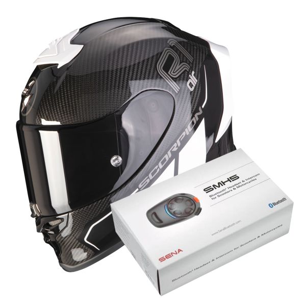 Pack Helmet + Intercom Systems : Scorpion Exo R1 Evo Carbon Air Corpus ...