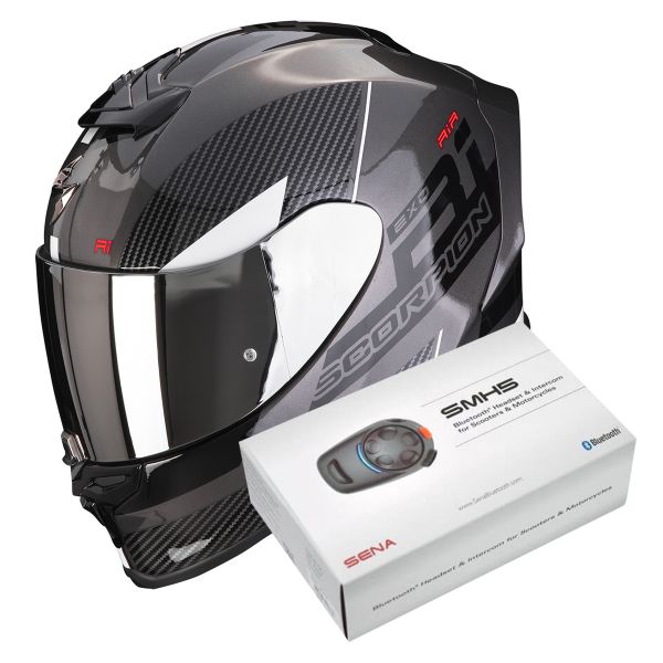 Pack Helmet + Intercom Systems : Scorpion Exo R1 Evo Carbon Air Final ...