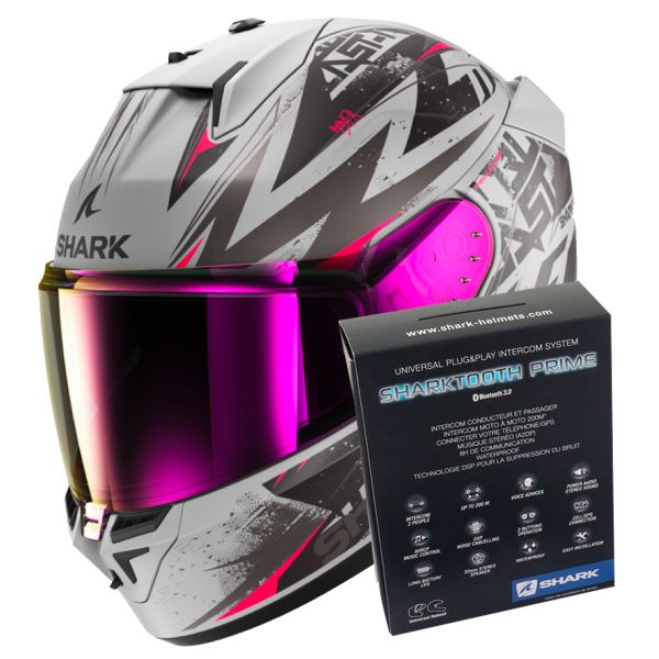 Pack Helmet + Intercom Systems : Shark D-Skwal 3 Blast-R Mat SVK + Kit ...