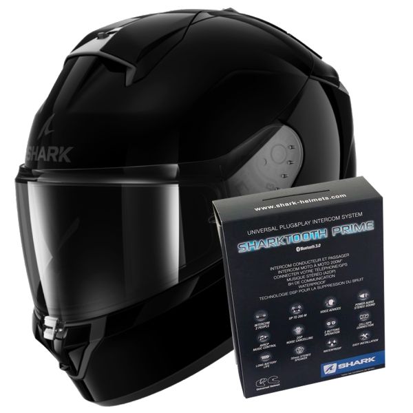 Pack Helmet + Intercom Systems : Shark Ridill 2 Blank BLK + Kit ...