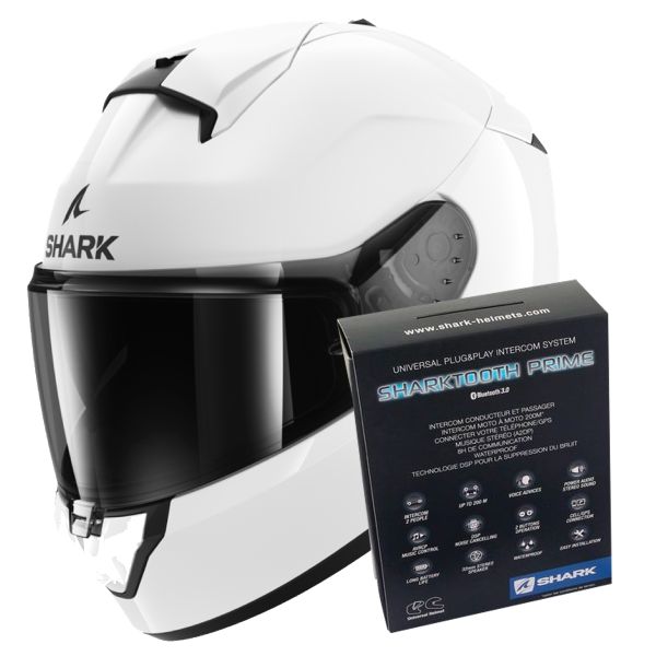 Pack Helmet + Intercom Systems : Shark Ridill 2 Blank WHU + Kit ...