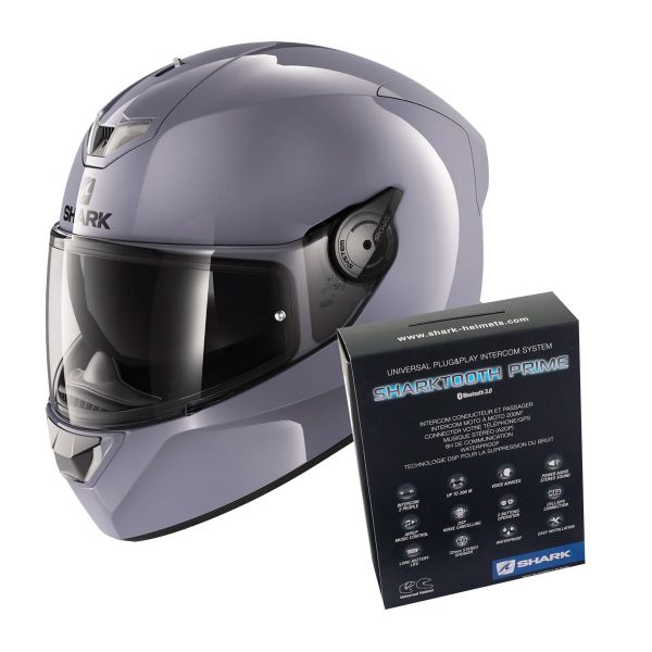 Pack Helmet + Intercom Systems : Shark Skwal 2.2 Blank S01 + Kit ...