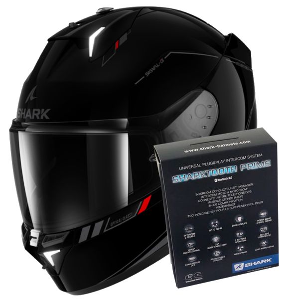 Pack Helmet + Intercom Systems : Shark Skwal i3 Blank SP KAR + Kit ...