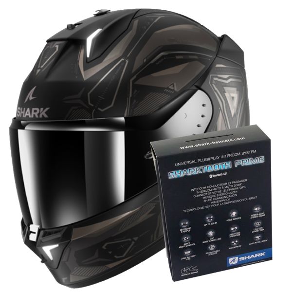 Pack Helmet + Intercom Systems : Shark Skwal i3 Linik KAA + Kit ...