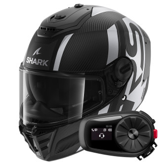 Pack Helmet + Intercom Systems : Shark Spartan RS Carbon Shawn Mat DKS ...