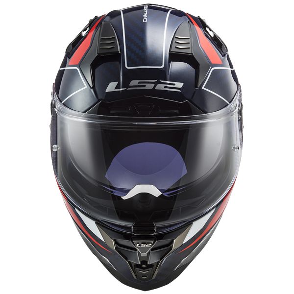Helmet LS2 Challenger C Grid Blue Carbon Red FF327 at the best price ...
