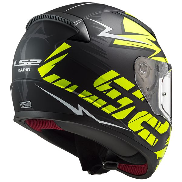Helmet LS2 Rapid Cromo Matt Black H-V Yellow FF353 at the best price ...