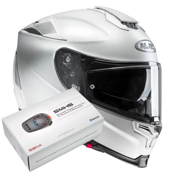 Pack Helmet + Intercom Systems : HJC RPHA 70 Semi Flat Pearl White ...