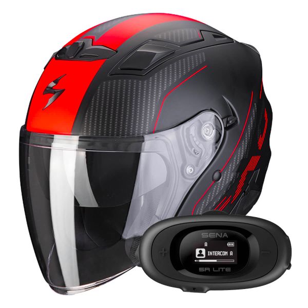 Pack Helmet + Intercom Systems : Scorpion Exo 230 Condor Matt Black Red ...