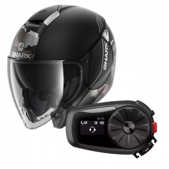 Pack Helmet + Intercom Systems : Shark Citycruiser Genom Mat KSA + Kit ...