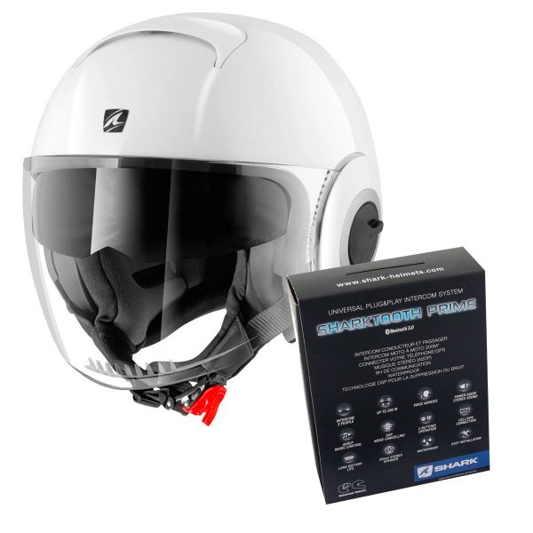 Pack Helmet + Intercom Systems : Shark Nano Blank WHU + Kit Bluetooth ...