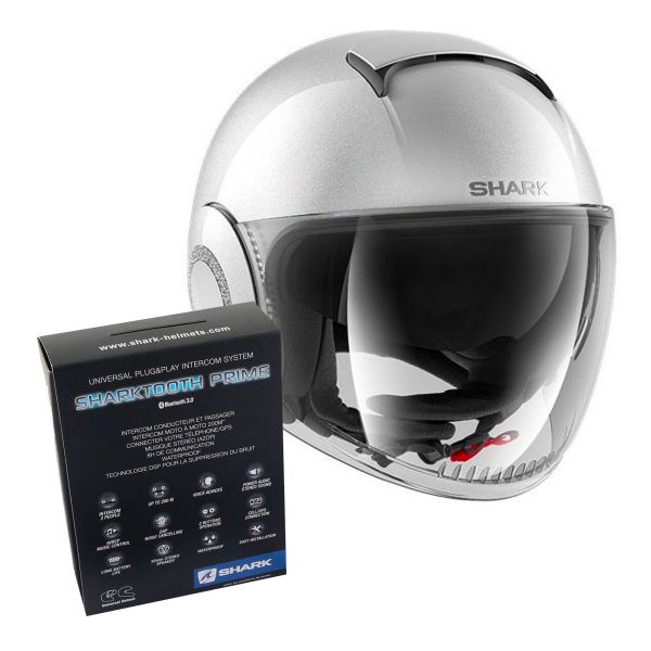 Pack Helmet + Intercom Systems : Shark Nano Swarovski Blank PRL + Kit ...