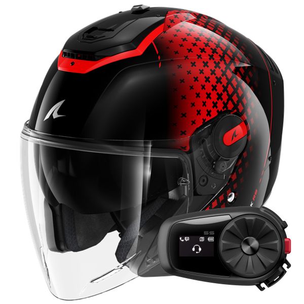 Pack Helmet + Intercom Systems : Shark RS JET Stride KRA + Kit ...