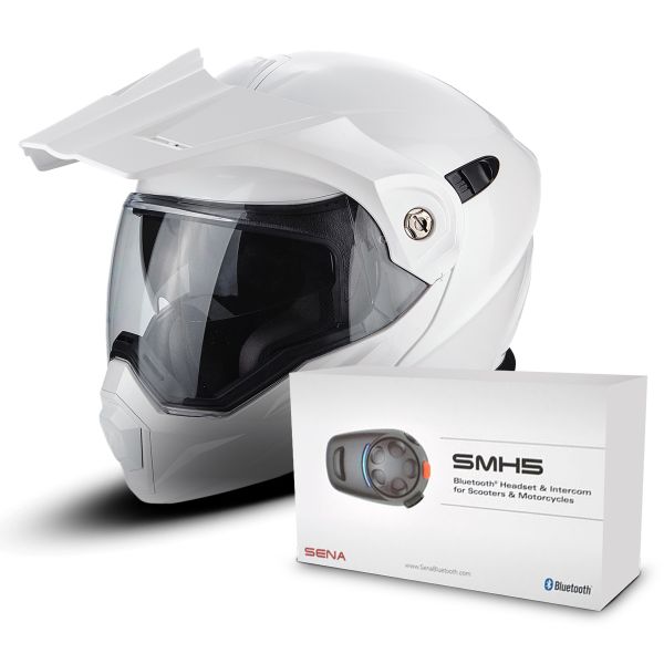 Pack Helmet + Intercom Systems : Scorpion ADX-1 White + Bluetooth Kit ...