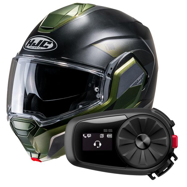 Pack Helmet + Intercom Systems : HJC i100 Beston MC4SF + Kit Bluetooth 5S Solo | iCasque.co.uk