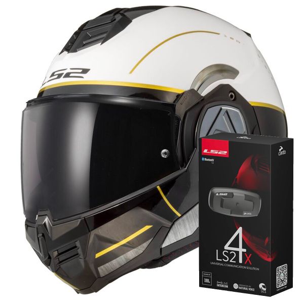 Pack Helmet + Intercom Systems : LS2 Advant Iron Matt White Black Jeans ...