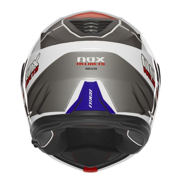 Helmet NOX N968 Ultra White Blue Red in stock | iCasque.co.uk
