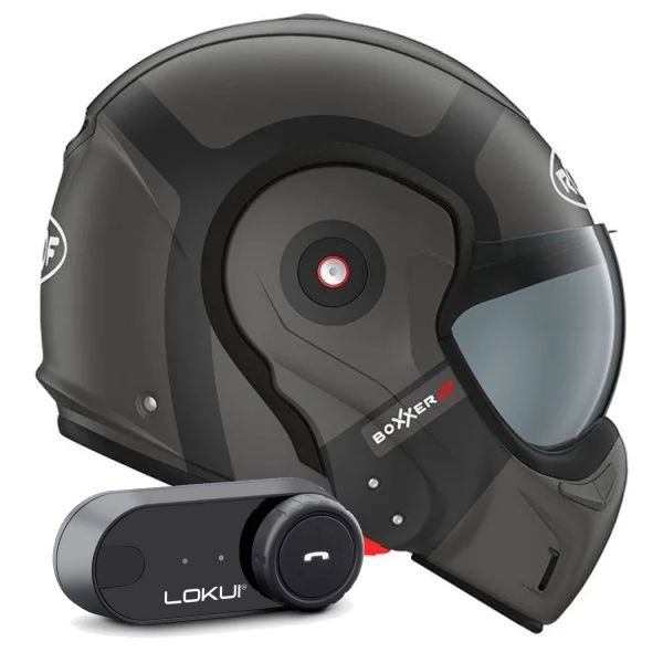 Pack Helmet + Intercom Systems : Roof Boxxer 2 Bond Titane Mat Black ...
