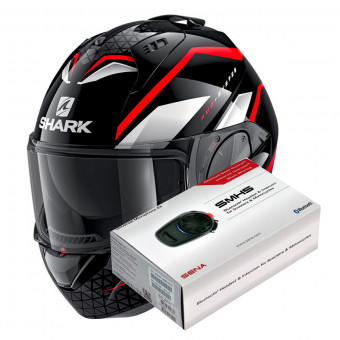 Pack Helmet + Intercom Systems : Shark Evo-Es Yari KRW + Bluetooth Kit ...