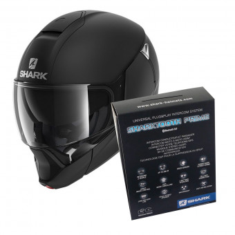 Pack Helmet + Intercom Systems : Shark Evojet Blank Mat KMA + Kit ...