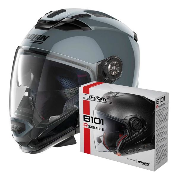 Pack Helmet + Intercom Systems : Nolan N70 2 GT Classic N-Com Slate Grey 8 + Kit Bluetooth B101R ...