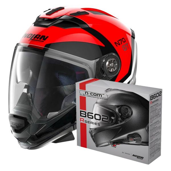 Pack Helmet + Intercom Systems : Nolan N70 2 GT Glaring N-Com 47 + Kit Bluetooth B602R N100-5 ...