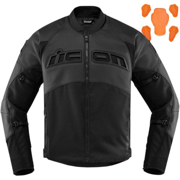 Motorcycle jacket ICON Contra 2 Perforated Stealth ready to ship ...