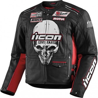 Motorcycle jacket ICON Victory Death Gold Glory Slayer Black in stock ...
