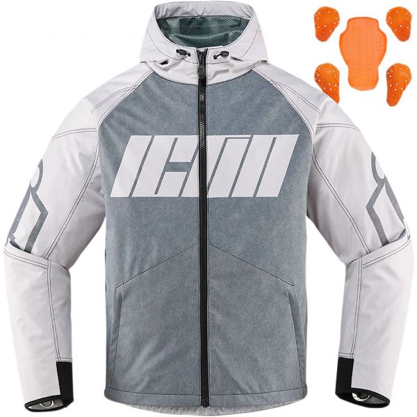 Motorcycle jacket ICON Merc HS Grey ready to ship | iCasque.co.uk