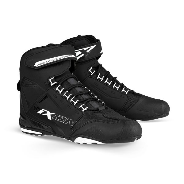Motocycle shoes Ixon Killer Black White ready to ship | iCasque.co.uk